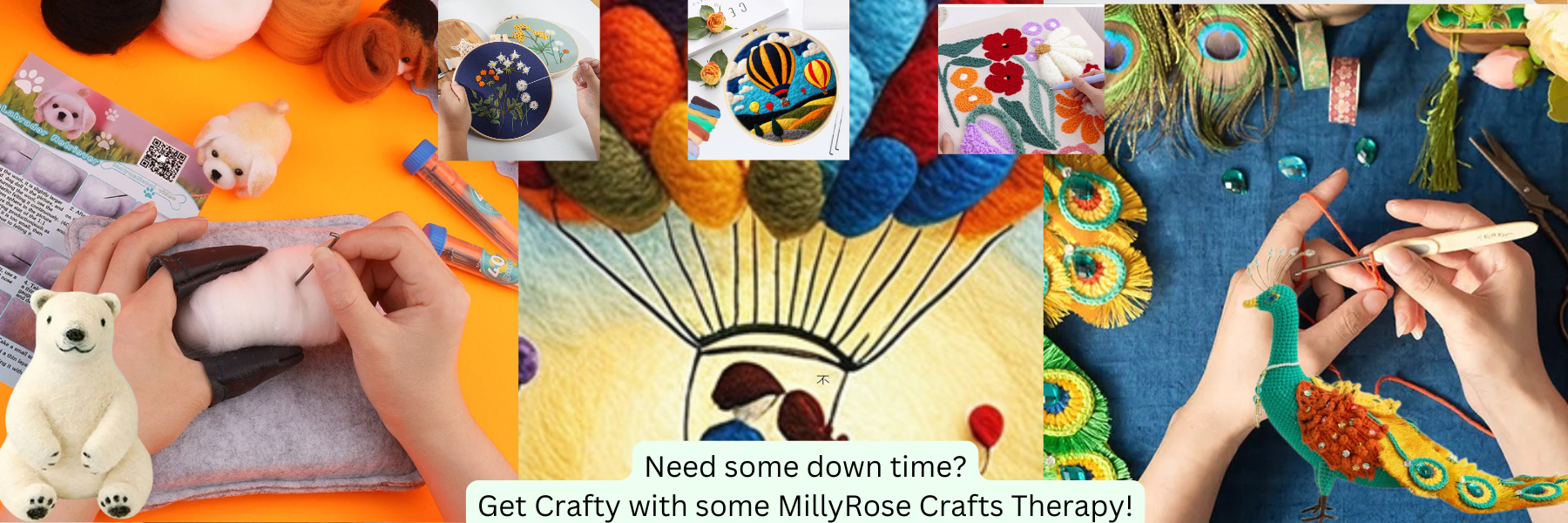 MillyRose Crafts Needle Felting, Embroidery, Punch Needle, Crochet